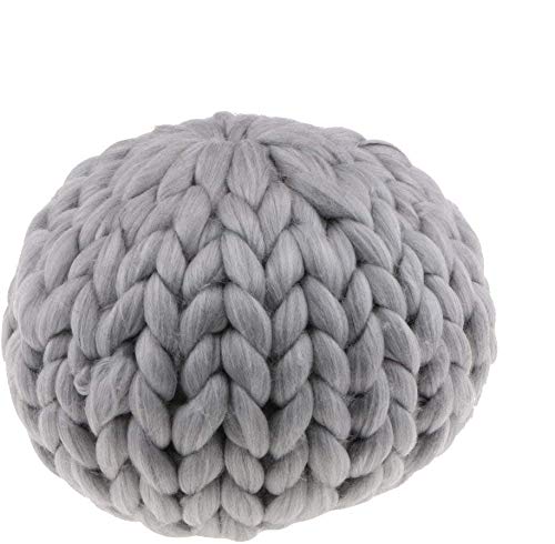 Knot Pillow Wool Hand Knitted Cushion Toy Decorative Cushion Home Accessories - Gray