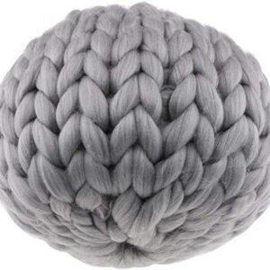 Knot Pillow Wool Hand Knitted Cushion Toy Decorative Cushion Home Accessories - Gray