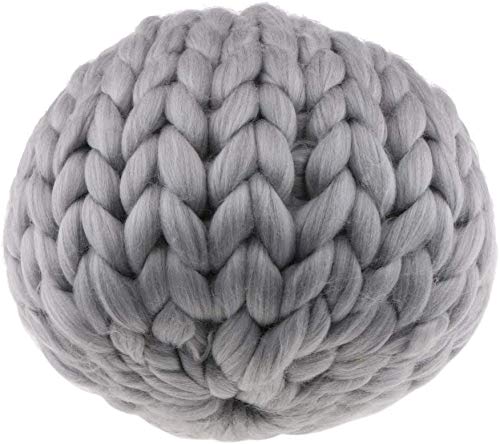 Knot Pillow Wool Hand Knitted Cushion Toy Decorative Cushion Home Accessories - Gray