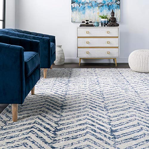 nuLOOM Rosanne Geometric Runner Rug, 2' 6" x 6', Blue