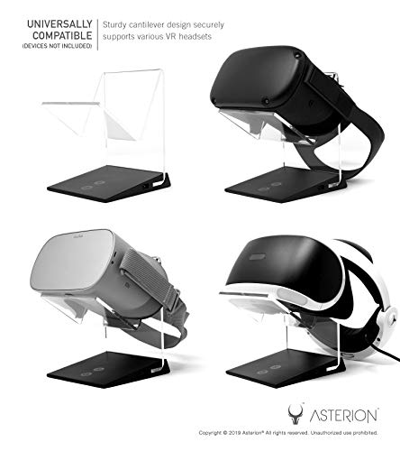 The Original Universal Illuminated RGB VR Charging Stand for Meta Quest 3/2 / 1 / Pro, Oculus, Vision Pro, HTC, Rift-s, PSVR, Index All VR Headsets | Black Aura v1.0