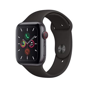 apple watch series 5 (gps + cellular, 40mm) space gray aluminum case with black sport band (renewed)