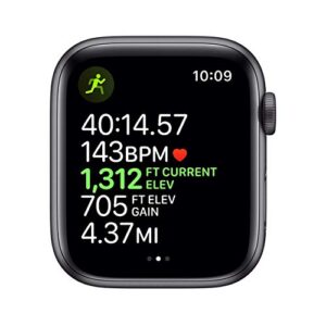 Apple Watch Series 5 (GPS + Cellular, 40MM) Space Gray Aluminum Case with Black Sport Band (Renewed)