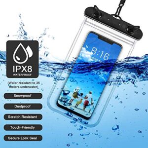 ORIbox Waterproof Pouch Phone Dry Bag Underwater Case for iPhone 12 11 Pro Max XS Max XR X 8 7 6S Plus SE 2020 12 mini Galaxy Pixel, Black(2 Packs)