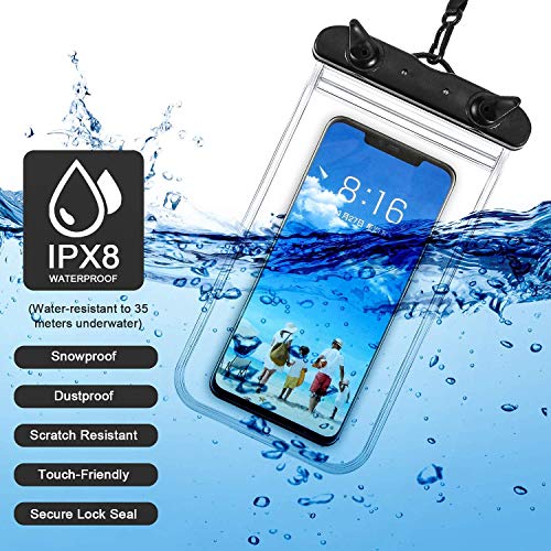 ORIbox Waterproof Pouch Phone Dry Bag Underwater Case for iPhone 12 11 Pro Max XS Max XR X 8 7 6S Plus SE 2020 12 mini Galaxy Pixel, Black(2 Packs)