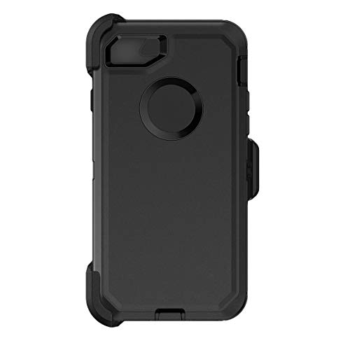 Defender Phone Case for iPhone 7 Triple Layer Defense for iPhone 8 Case Belt Clip Holster Black