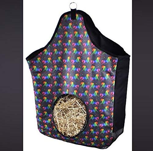 Showman Unicorn Printed Nylon Hay Bag with Mesh Bottom