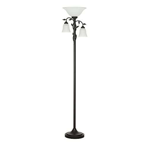 Catalina 22776-001 Traditional Torchiere Floor Lamp with Two Reading Lights, 72", Oil Rubbed Bronze