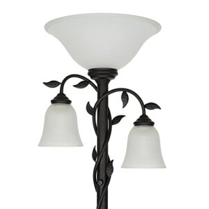 Catalina 22776-001 Traditional Torchiere Floor Lamp with Two Reading Lights, 72", Oil Rubbed Bronze