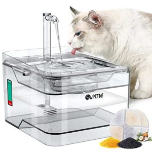 cat water fountain,2021 upgraded pet water fountain 101oz/3l dog cat water dispenser, smart pump with led light,ultra quiet automatic cat drinking fountains with 2 filters,3 water flow settings