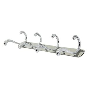 MroMax Silver 4 Row Hooks Household Coat Rack Wall Mounted Towel Rack Towel Cap Hanging Hook Polished 1Pcs