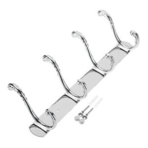 mromax silver 4 row hooks household coat rack wall mounted towel rack towel cap hanging hook polished 1pcs