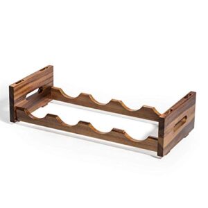 kalmar home acacia wood stackable wine rack