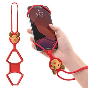 【bone】 strap phone tie, silicone wrist lanyard, universal cell phone wrist lanyard holder, hand strap smartphone case: iphone 12 11 pro max xs xr xsamsung galaxy s10 s9 note 10 9 pixel 3 xlmrdeer