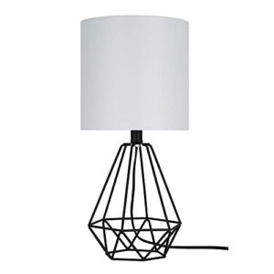 catalina 22771-001 mid-century modern open metal cage table desk lamp, 17.25", matte black