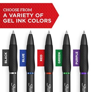 SHARPIE S-Gel 2096166 S-Gel Retractable Gel Pen, Fine 0.5 Mm, Red Ink, Black Barrel, Dozen