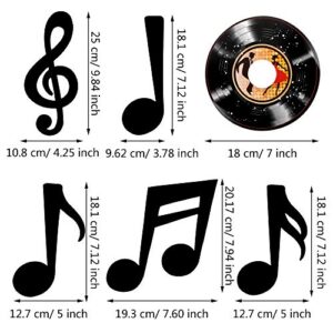 Gejoy 43 Pieces Music Party Decorations Music Notes Cutouts Musical Notes Silhouettes Record Cutouts Rock and Roll for 50's Theme Party Music Party Favors Baby Shower School Bulletin Board Craft Decor