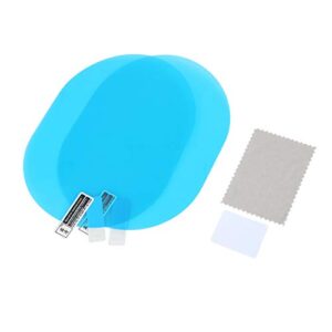 x autohaux 2pcs oval car rearview mirror nano film anti rain waterproof side window clear protective sticker 130mm x 95mm