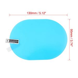 X AUTOHAUX 2pcs Oval Car Rearview Mirror Nano Film Anti Rain Waterproof Side Window Clear Protective Sticker 130mm x 95mm