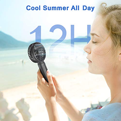 Zahooy Mini Handheld Fan,Small Personal Desk Fan,USB Rechargeable Battery Operated Portable Fan with 4 Adjustable Speeds,Strong Wind Cooling Fans for Office Travel Outdoor Camping Home Fitness(Black)