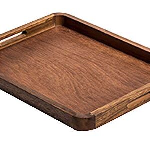 Kalmar Home Acacia Wood 18x14 Inch Rectangular Tray