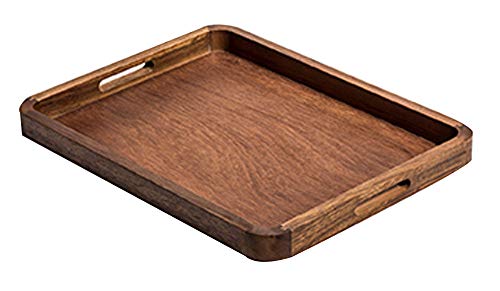 Kalmar Home Acacia Wood 18x14 Inch Rectangular Tray