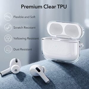 ESR Upgrade Clear Carrying Case for AirPods Pro Case 2019, Air Ripple Protective TPU Cover with Keychain [Won't Affect Wireless Charging] [Visible Front LED] [Dust & Shock-Resistant], Clear