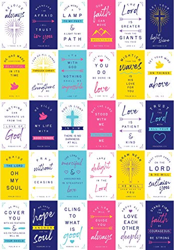 Bible Verse Cards - Inspirational Scripture Messages (60 Unique 3.5 inch x 2 inch Cards)