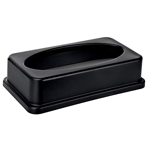 Alpine Industries Slim Trash Can Lid - Compact Garbage Bin Cover - Durable Slender Varied Plastic Top Minimize Odors and Keep Litter Inside and Unseen - Drop Shot Lid - Black