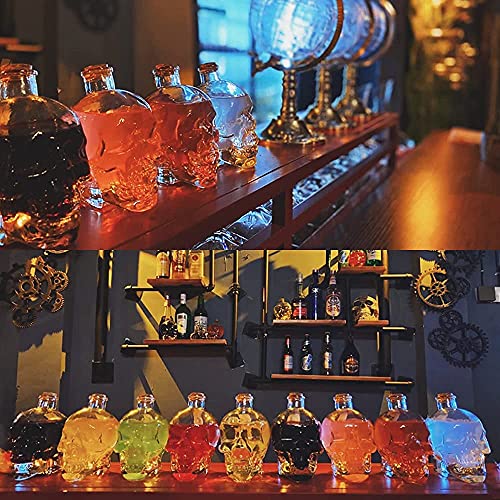 Skull Decanter Lead-free Glass With Cork Stopper - Whiskey Decanter for Liquor, Vodka, Wine, Bourbon Gifts For Men Dad and Women (750ML)