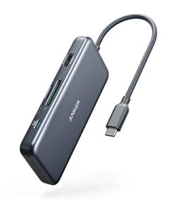 anker usb c hub, 341 usb-c hub (7-in-1) with 4k hdmi, 100w power delivery, usb-c and 2 usb-a 5 gbps data ports, microsd and sd card reader, for macbook air, macbook pro, xps, and more