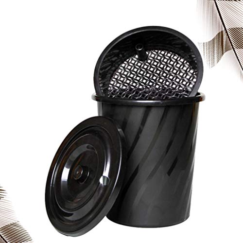 Hemoton Plastic Trash Can Tea Residue Filter Bucket Garbage Can Chinese Kung Fu Tea Accessory (Without Tube) Black