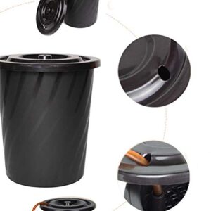 Hemoton Plastic Trash Can Tea Residue Filter Bucket Garbage Can Chinese Kung Fu Tea Accessory (Without Tube) Black