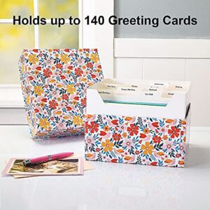 Blossom Greeting Card Organizer Box - Stores 140+ cards (not included). 7" x 9" x 9-1/2"