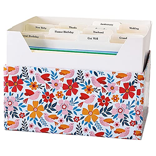 Blossom Greeting Card Organizer Box - Stores 140+ cards (not included). 7" x 9" x 9-1/2"