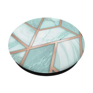 Green-Mint-Teal-Marble-Effect - Geometric-Design PopSockets PopGrip: Swappable Grip for Phones & Tablets