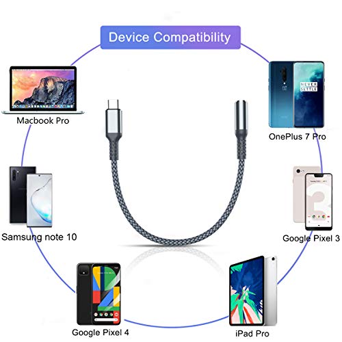 USB C to 3.5mm Adapter,Type C 1/8 Inch Headphone Jack Audio Aux Converter for Samsung Galaxy A53,S20 S21 S22 Ultra Plus Note 10 20,Google Pixel 5 XL,iPad Pro Air 4 4th 5th 2021 Mini 6 6th Generation