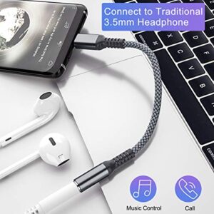 USB C to 3.5mm Adapter,Type C 1/8 Inch Headphone Jack Audio Aux Converter for Samsung Galaxy A53,S20 S21 S22 Ultra Plus Note 10 20,Google Pixel 5 XL,iPad Pro Air 4 4th 5th 2021 Mini 6 6th Generation