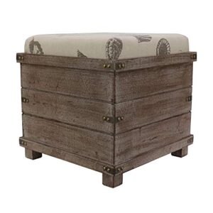 decor therapy hadley weathered storage ottoman, barnwood