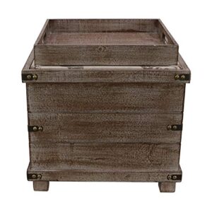 Decor Therapy Hadley Weathered Storage Ottoman, Barnwood