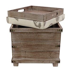 Decor Therapy Hadley Weathered Storage Ottoman, Barnwood