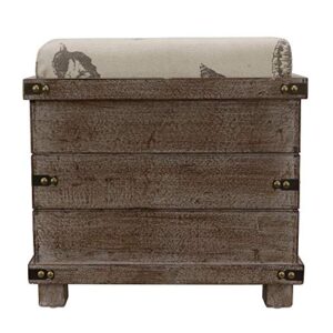 Decor Therapy Hadley Weathered Storage Ottoman, Barnwood