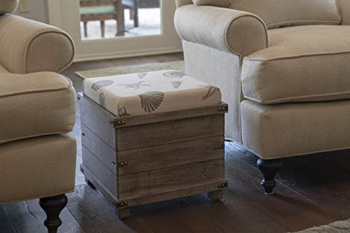 Decor Therapy Hadley Weathered Storage Ottoman, Barnwood