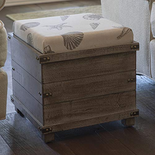 Decor Therapy Hadley Weathered Storage Ottoman, Barnwood