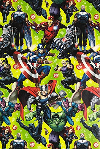 Marvel Avengers Superheros Wrapping Paper Gift Wrap (3.33 Feet Wide - 60 Sq Feet)