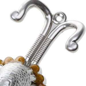 2pcs Peacock Metal Double Hanger Hook Double Head Wall-Mounted Coat Towel Hanger Hook - Silver