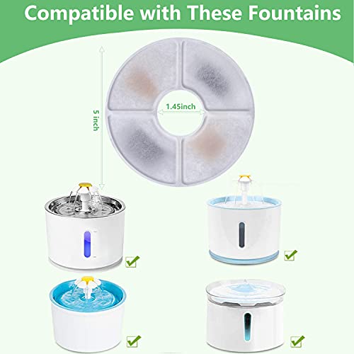 ITidyHome 16 Pack Cat Water Fountain Filters of Pet Fountain Replacement Filter,for Most 81oz/2.4L Automatic Pet Cat Dog Water Fountain Dispenser