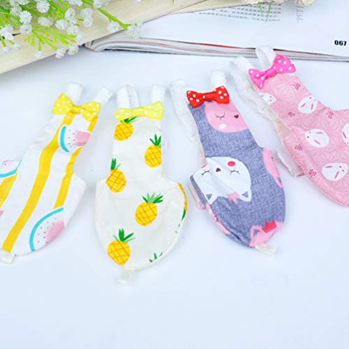 Balacoo Bird Parrot Diaper Washable Resuable Flight Suit Liners with Bowtie,Soft Bird Pee Pad for Cockatiel,Budgie Parakeet, Cockatoos (2Pcs Random Style)