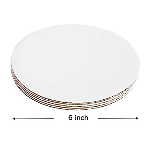 ONE MORE [30pcs] 6" White Cakeboard Round,Disposable Cake Circle Base Boards Cake Plate Round Coated Circle Cakeboard Base 6inch,Pack of 30