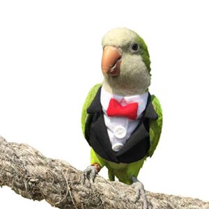 pet small animals clothes birds flight suit for parrots african greys parakeet cockatiel sun conure, cute school uniform tuxedo business suit for christmas party birthday pet shows cosplay photo prop